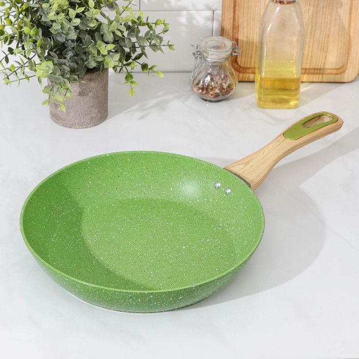 Hot Chef Olive Green Granite Coated Non-Stick Induction Base Fry Pan ...