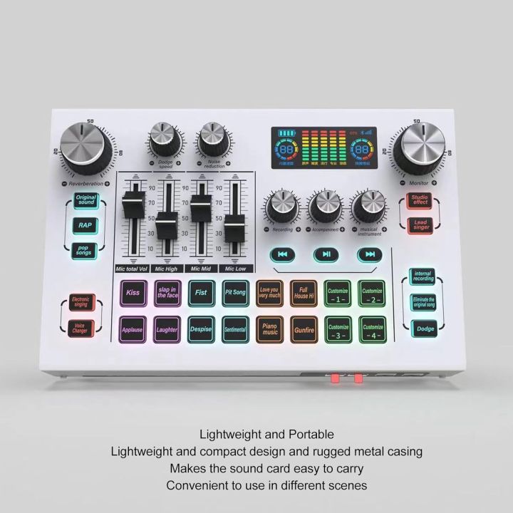 Digital Mixer X7 Live Streaming Sound Card Voice Changer DJ Mixer ...