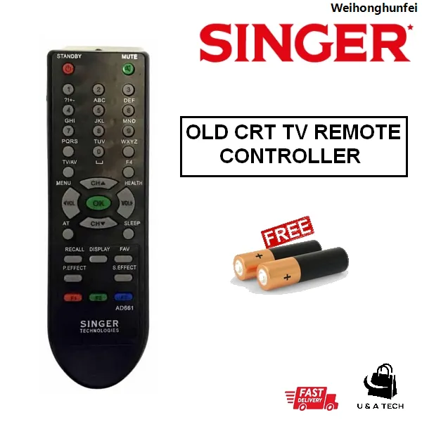 WeihonghunfeiAffordableSinger Old CRT TV Remote Controller -AD661 Free ...