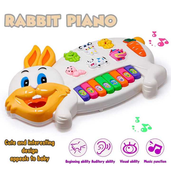 Baby Multicolor Musical Rabbit Piano | Daraz.com.np
