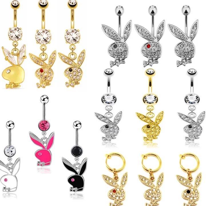 1PC Belly Button Ring Navel Piercing Ring Bunny Belly Button Piercing ...