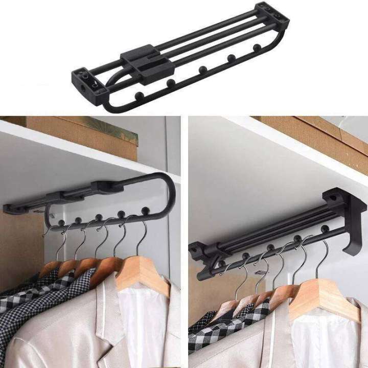 Upgrade Top Loading Adjustable Rails Wardrobe Pull Out Retractable ...