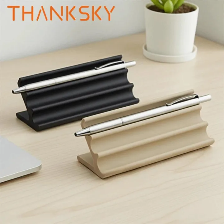 Solid Color Simple Three-layer Pen Holder Multi-functional Trapezium ...