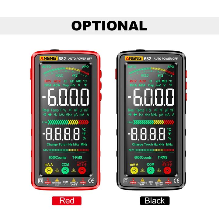 ANENG 682 6000 Counts Large LCD Digital Multimeter Smart Anti-burn ...