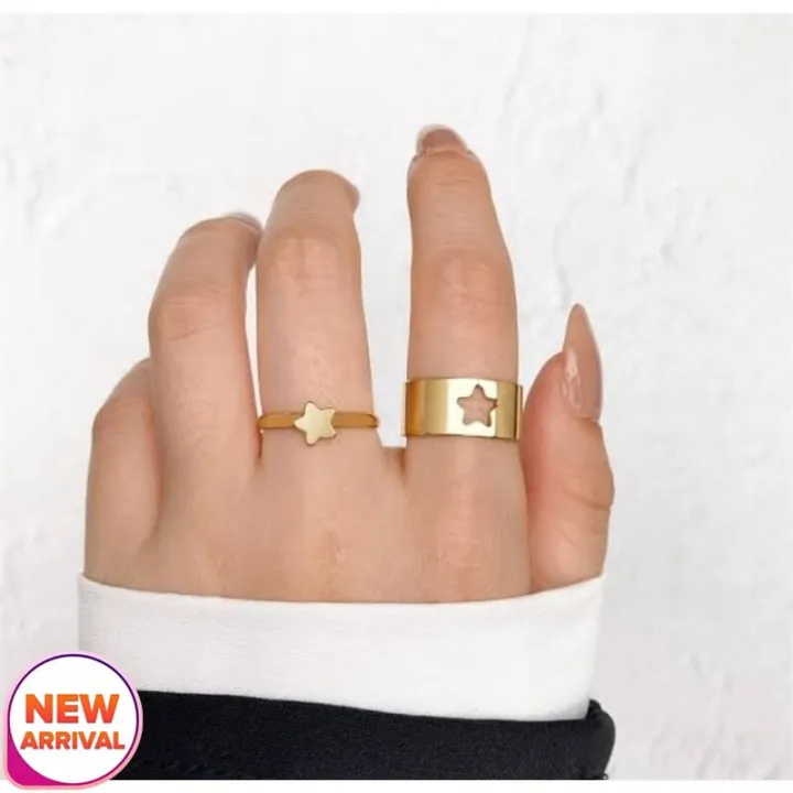 Star Size Adjustable Best Friend BFF Couple Set Ring | Daraz.com.np