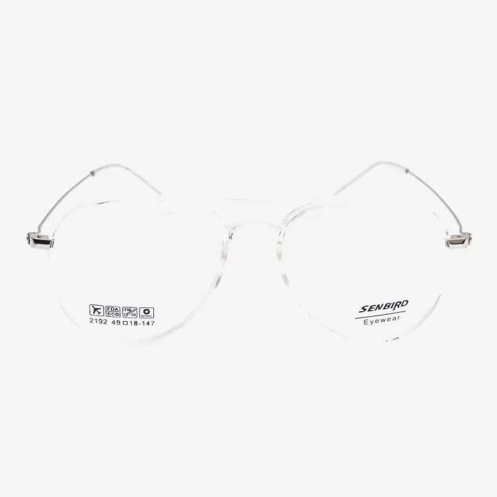 Transparent/Silver Frame Eyewear Arc Lens Spectacles With Box For ...