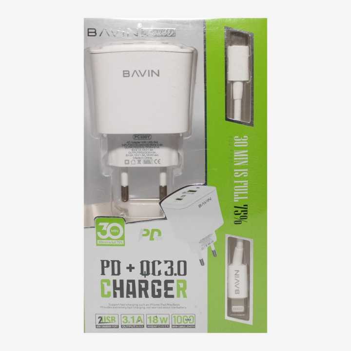 Bavin PD Charger (PD+QC3.0) With Type C To Lightening Cable | Daraz.com.np