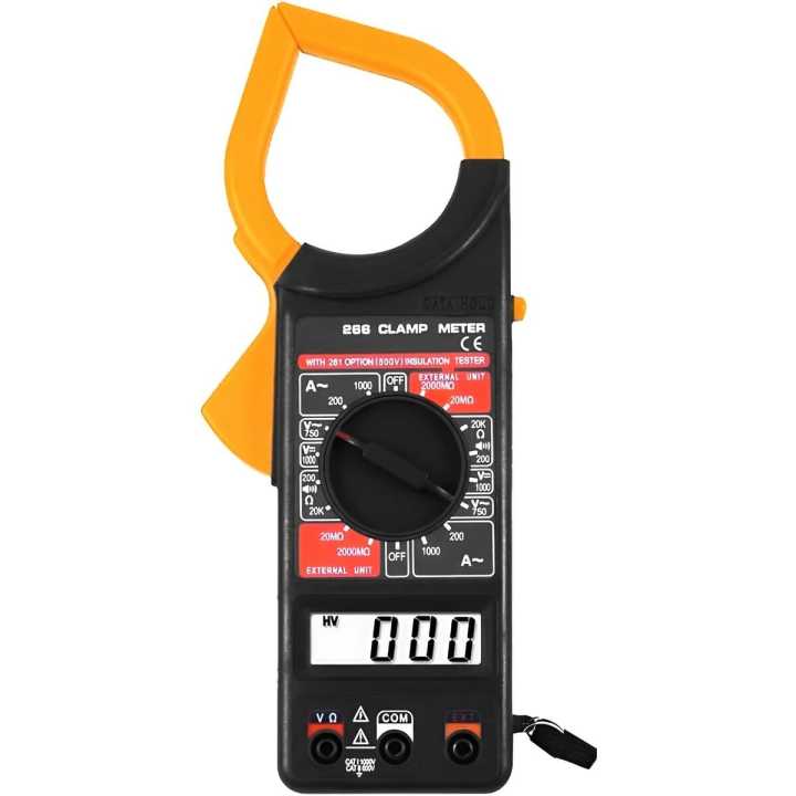DT-266 Ac Dc Digital Clamp Multimeter Auto Ranging Amp Current Voltage Measurement Device ...