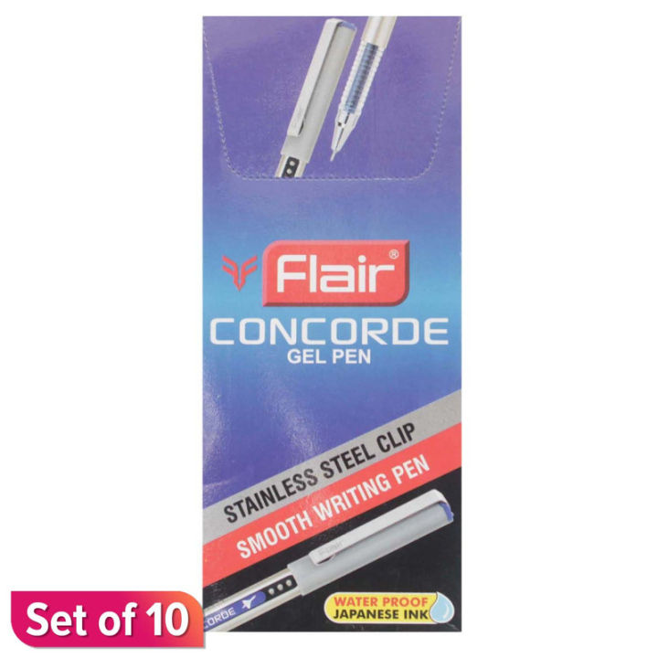 Purple Flair Concorde Gel Pen Pack of 10 | Daraz.com.np