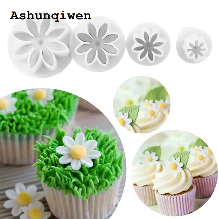 Ashunqiwen 3pcs/set Gerbera Daisy Flower Petal Cake Mold Plunger ...