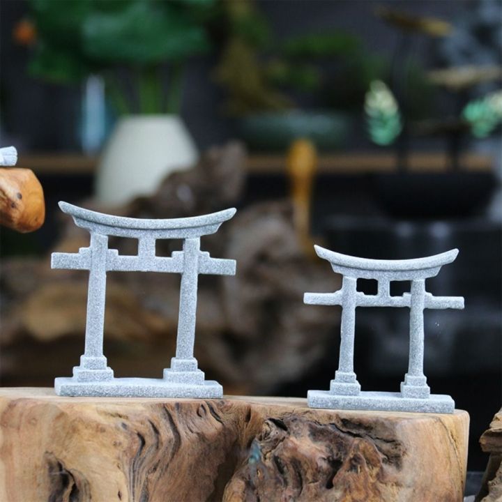Gift Artificial Sandstone Mini Japanese Torii Gate Craft Aquarium ...