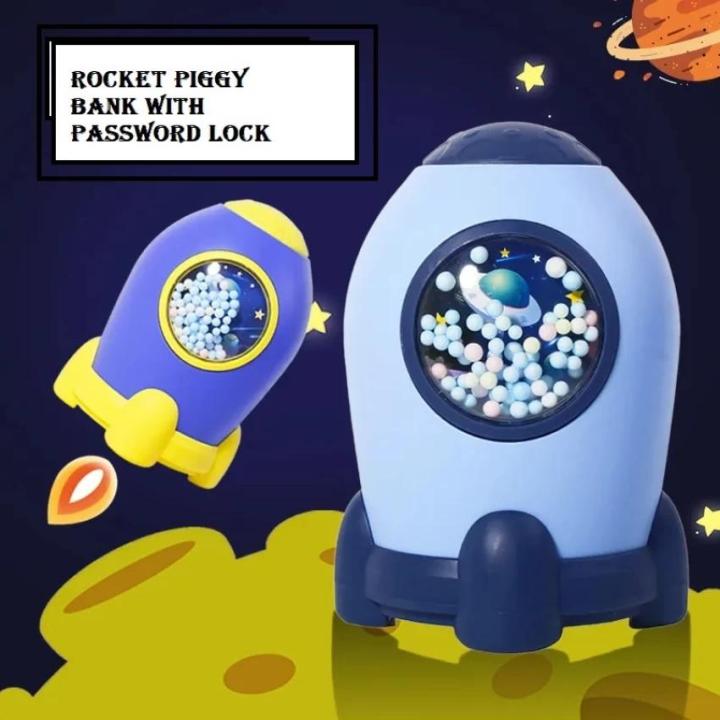 INOG Space Piggy Bank with Number Code Lock - Money Saving Coin Bank ...