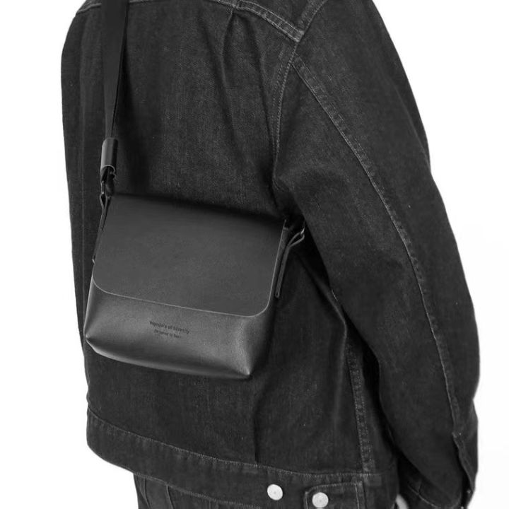 New ins messenger bag men's texture small square bag women's shoulder ...