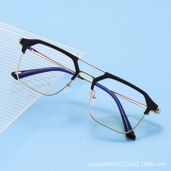 Blue Ray Cut Glass Using Mobile TV And Laptop Golden/Black Metal Frame ...