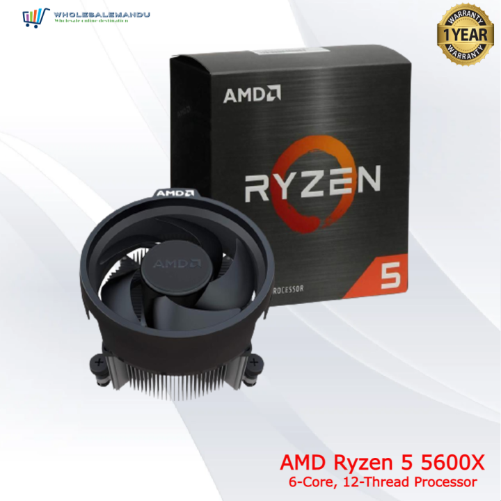 AMD Ryzen 5 5600X 6-core, 12-Thread Unlocked Desktop Processor with Wraith Stealth Cooler ...