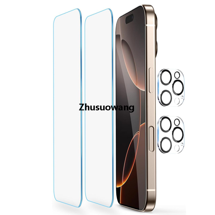Zhusuowang 2PCS Tempered Glass Screen Protector Camera Lens Protection ...