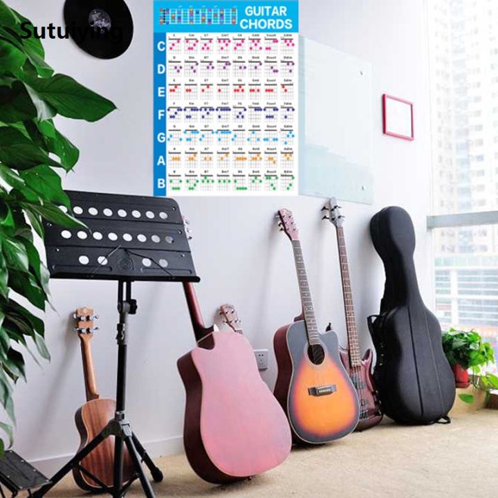Sutuiying Guitar Chord Poster Classroom Educational Reference Guide for ...
