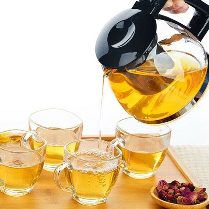 Glass Teapot with Stainless Steel Infuser: Home and Office Essential ...