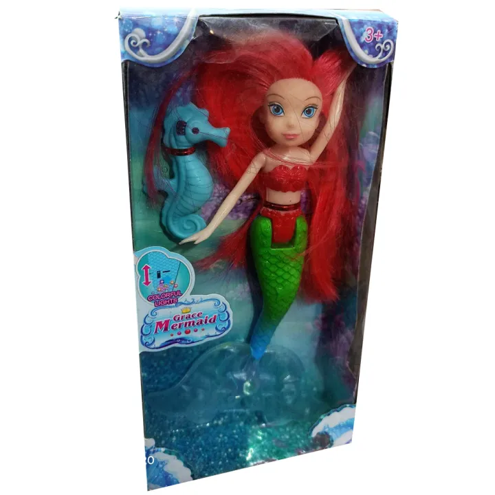 Disney Princess Grace Mermaid Doll with Colorful Lights Includes ...
