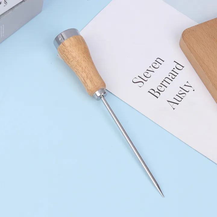 Ice Pick Ice Icing Breaker Wooden Handle Stainless Steel Ice Pick Punch ...