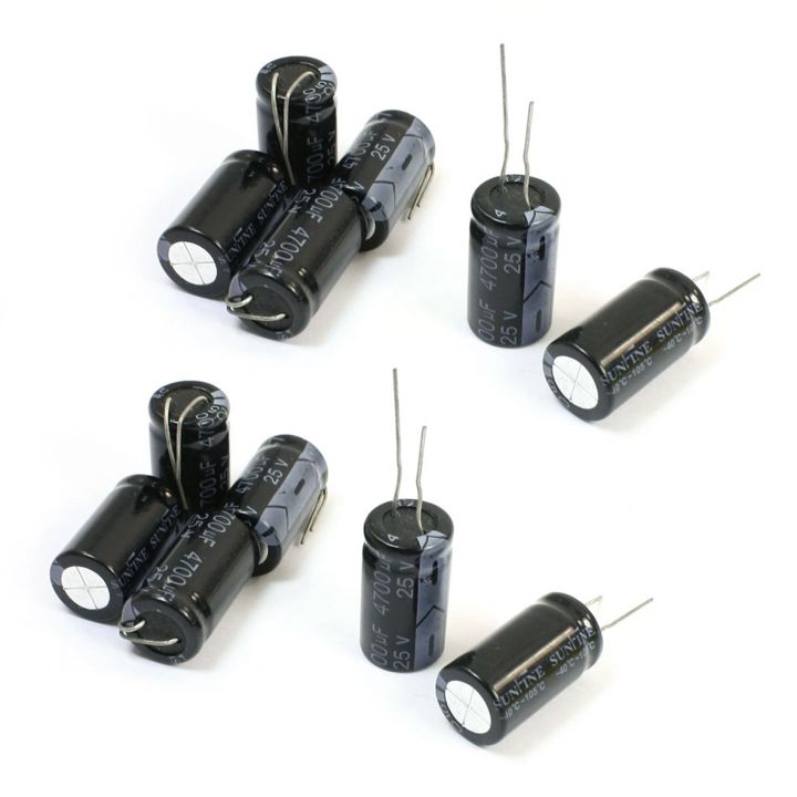 12 Pcs 4700UF/25V Radial Leads Aluminum Electrolytic Capacitor | Daraz ...