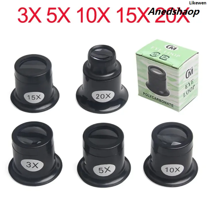 LikewenProfesional 3X 5X 10X 15X 20X Jewelers Watch Magnifier Tool Eye ...