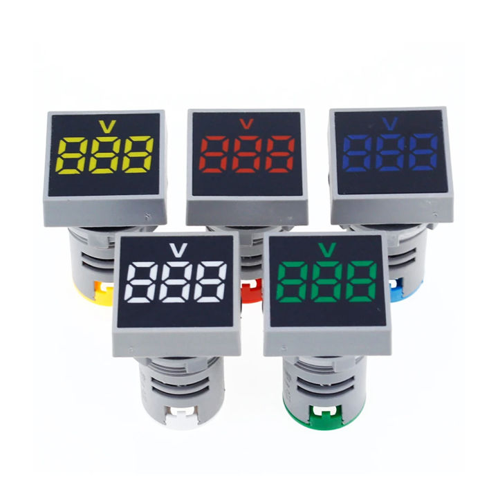 22MM AC 60-500V Voltmeter Square Panel LED Digital Voltage Meter ...