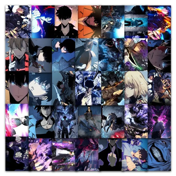 Vylon 60pcs Solo Leveling Anime Stickers Cool Sung Jin Woo Posters ...