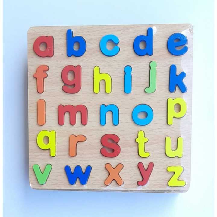 Abc Puzzle Shape Sorter Wooden Toys Early Learning Alphabet Number ...