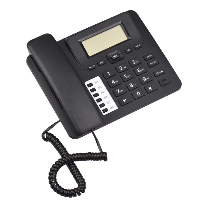 Black Corded Phone Desk Landline Phone Telephone DTMF/FSK Dual System Support Hands-Free/Redial ...