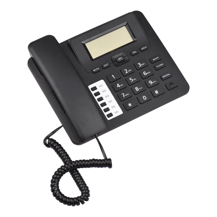 Black Corded Phone Desk Landline Phone Telephone DTMF/FSK Dual System ...