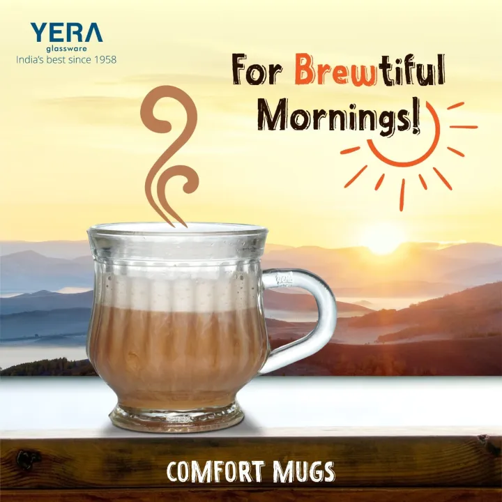 Transparent Designer Tea Cup Set | CT4FS 120 ML | Yera Glassware ...