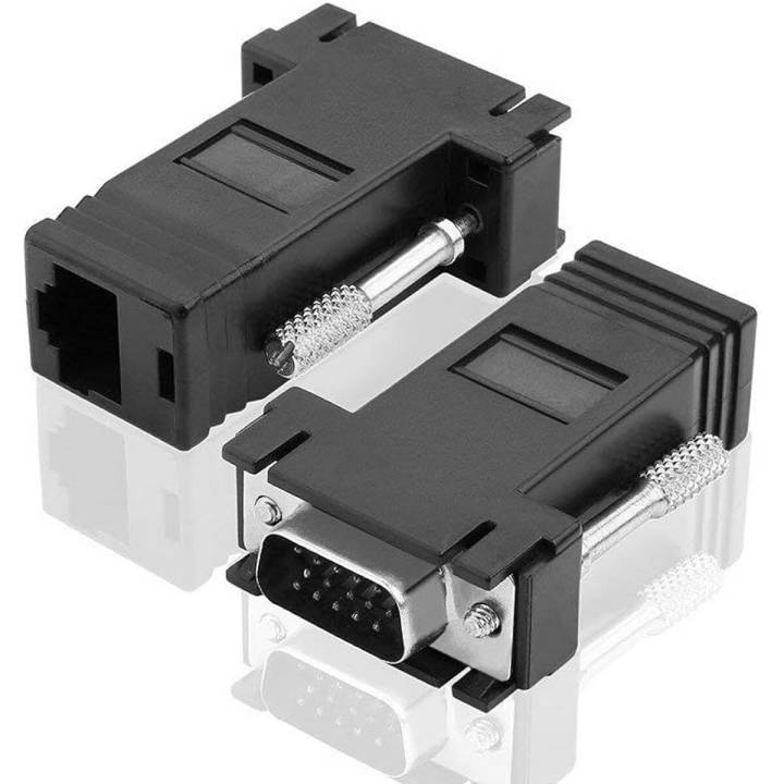 BUYFLUX VGA Male to RJ45 Female Converter Head VGA Extender Male to LAN ...
