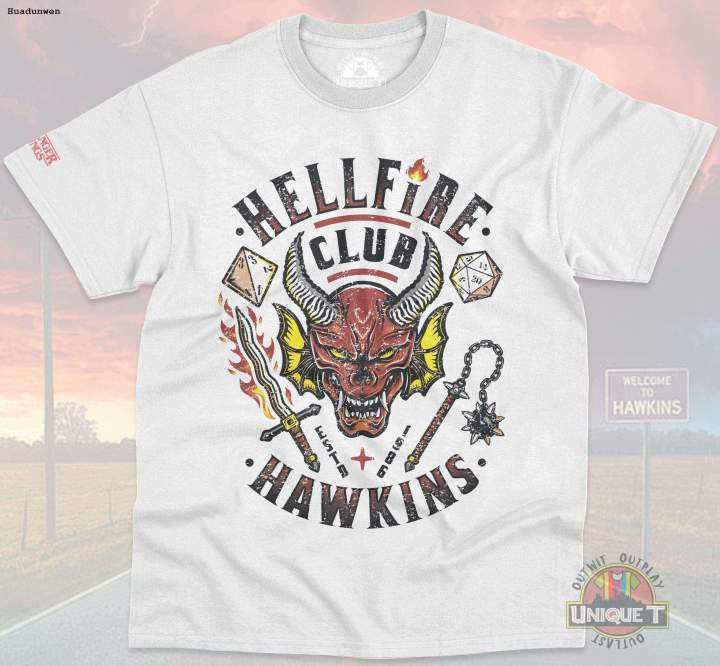 Huadunwen Original Stranger Things Hell Fire Club T Shirt Stranger ...