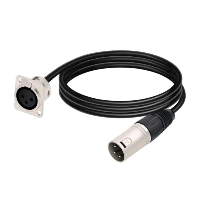 D-Type XLR Male Panel Mount to XLR Male/Female Connector Pass Through ...