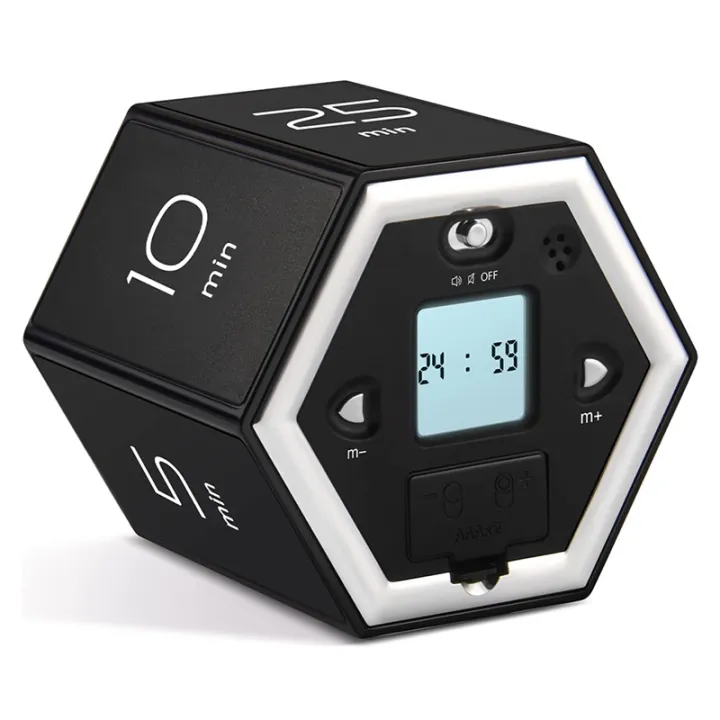Hexagon Flip Timer with Mute & Alarm Function- Kitchen Timer Easy to ...