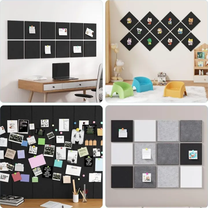 iDeal Felt Cork Boards Self Adhesive Wall Mounted Acoustic Panel ...