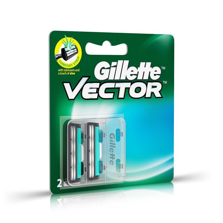 Gillette Vector Plus Manual Shaving Razor Blades (Cartridge) - 2s Pack ...