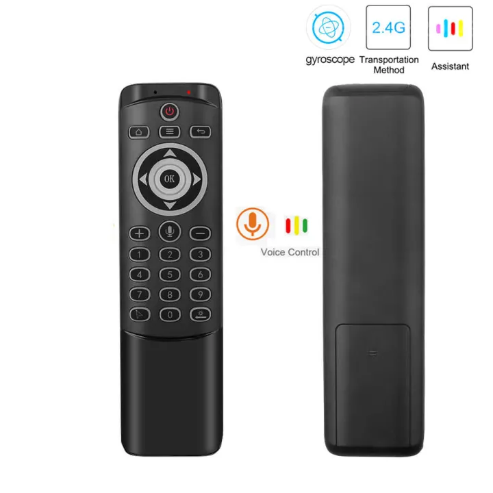 MT1 Backlit Gyro Wireless Fly Air Mouse 2.4G Smart Voice Remote Control ...