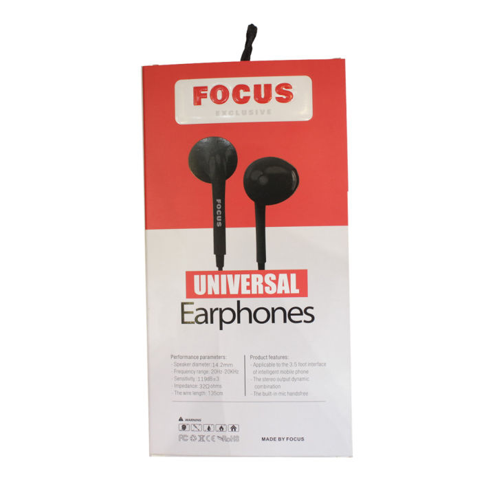 Black Focus F-20 Univeresal Earphones | Daraz.com.np