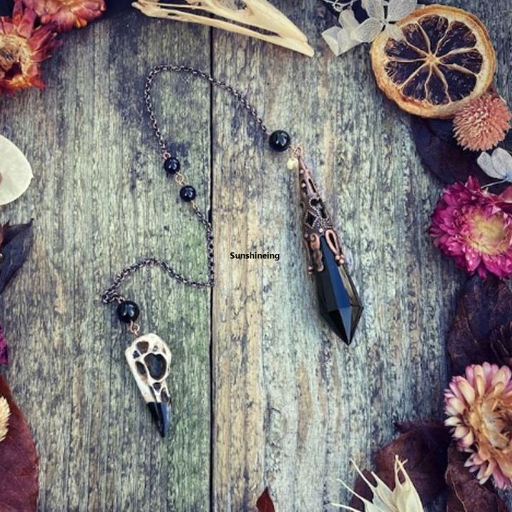 Spiritual Chain Amulet Prospecting Healing Pendulum Black Stone New ...