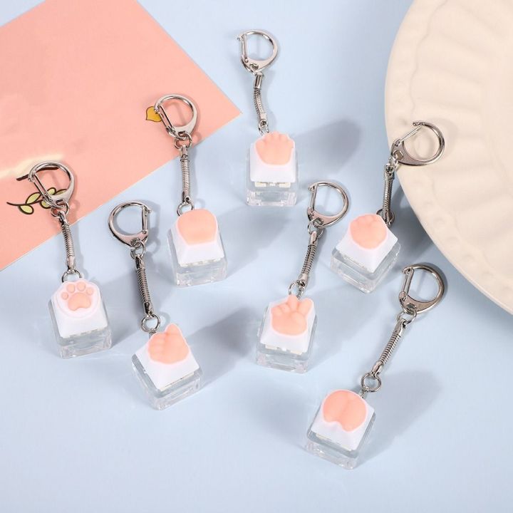 New DIY Keyboard Fidget Keychain Keys Button Relief Stress Clicker Toy ...