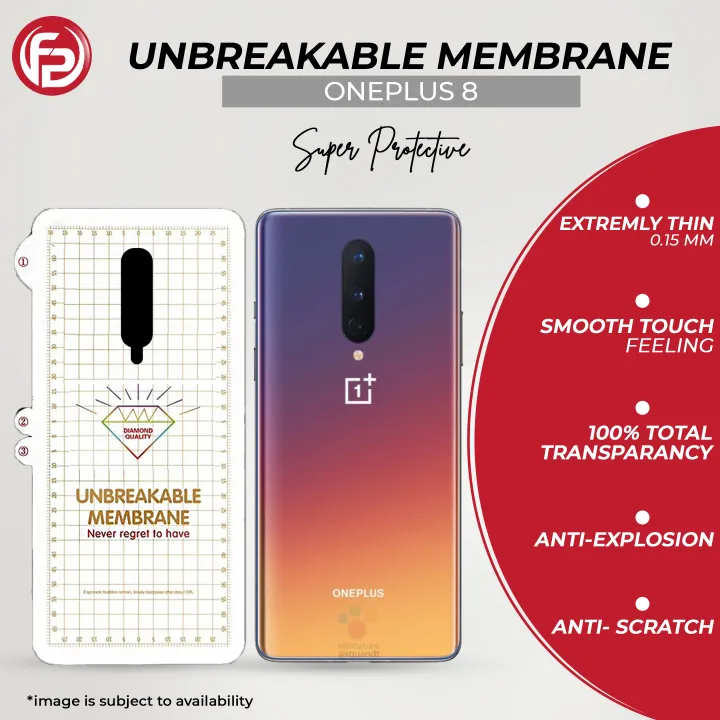 OnePlus 8 - Unbreakable Membrane/ Hydrogel Membrane BACK SIDE Screen ...