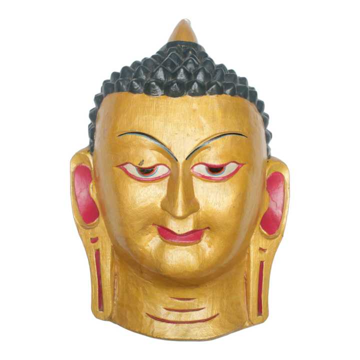 Golden Wooden Buddha Head Mask | Daraz.com.np