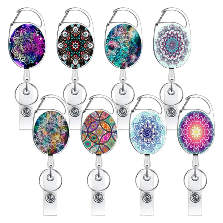 9 Color Alloy Sky Datura ID Card Key Ring Cord Office Lanyard Clip Key ...