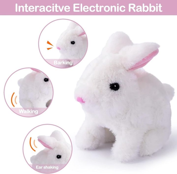 Plush Bunny Rabbit Pet Toy Walking,Realistic Walking, Talking Rabbit ...