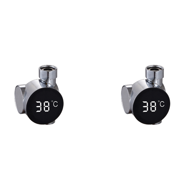 2X LED Display Home Water Shower Thermometer,Self-Generating ...