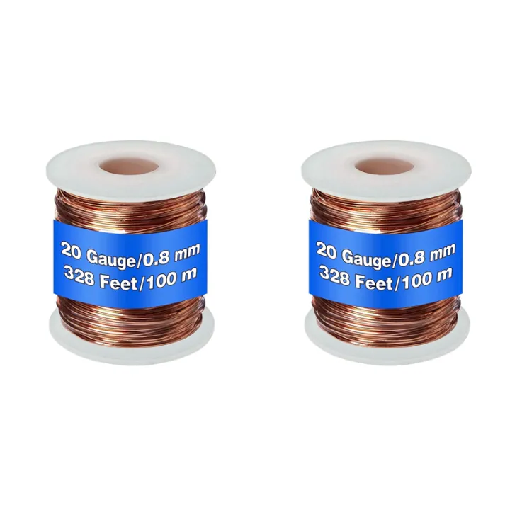 Pullhee-2X 99.9% Dead Soft Copper Wire, 20 Gauge/ 0.8 mm Diameter, 328 ...
