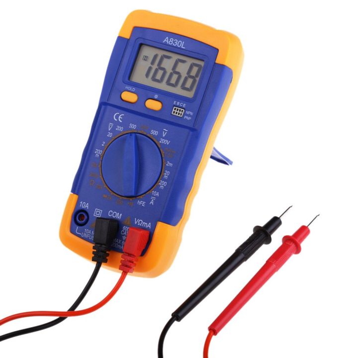 Backlight Blue Yellow A830L LCD Digital Multimeter DC AC Voltage Diode ...