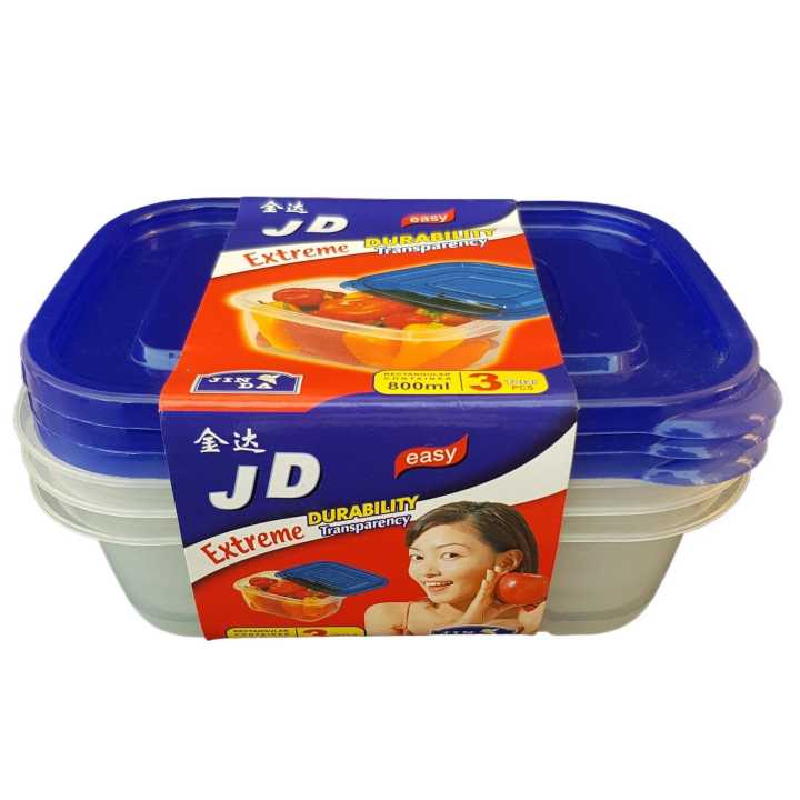 Set Of 3 Plastic Container 800ml | Multipurpose Transparent Plastic ...